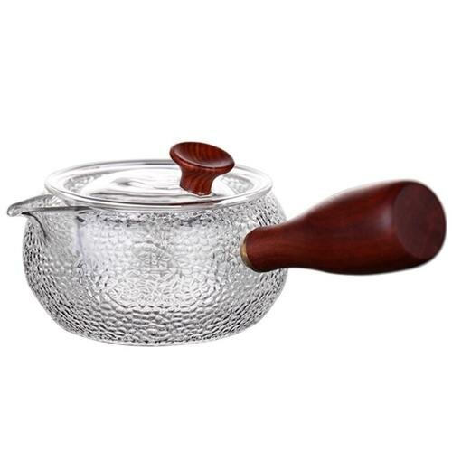 Style Teapot Clear Glass Wood Handle Pot Tea Maker Coffee Water Kettle Teaware Tool Decor|Teapots