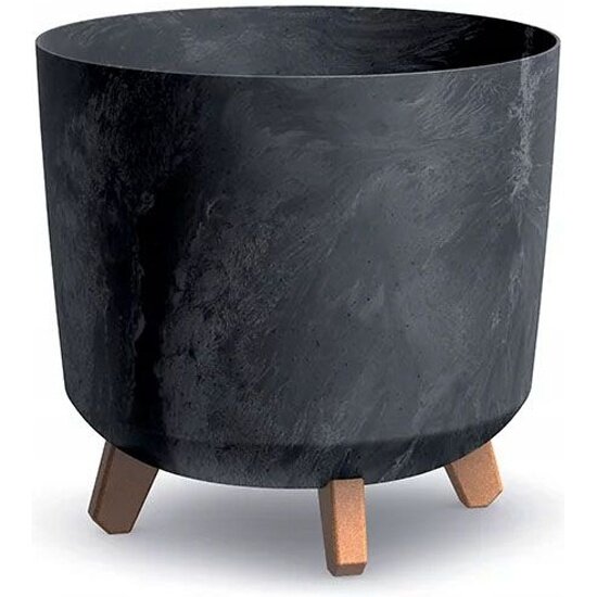 Кашпо для цветов Prosperplast GRACIA TUBUS на ножках, 29,8х29,8х28,5 см, 14 л, антрацит/бетон (PPDGTL300LE-S433)