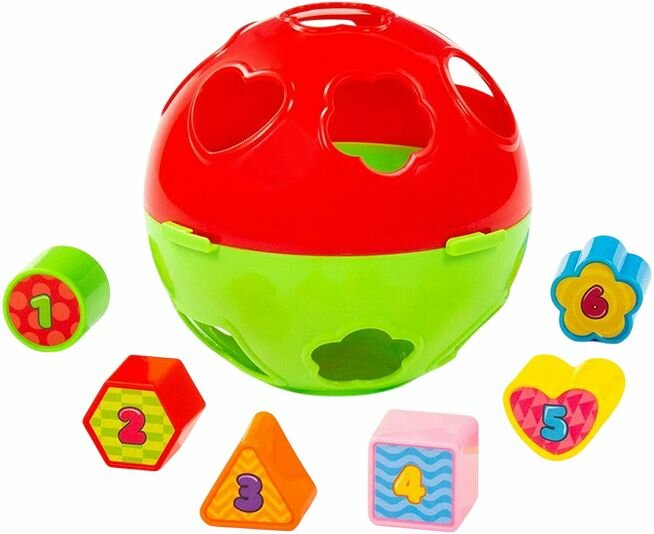 Логическая игрушка "Шар", учим цвета и фигуры, развивающий сортер для малышей, в сеточке