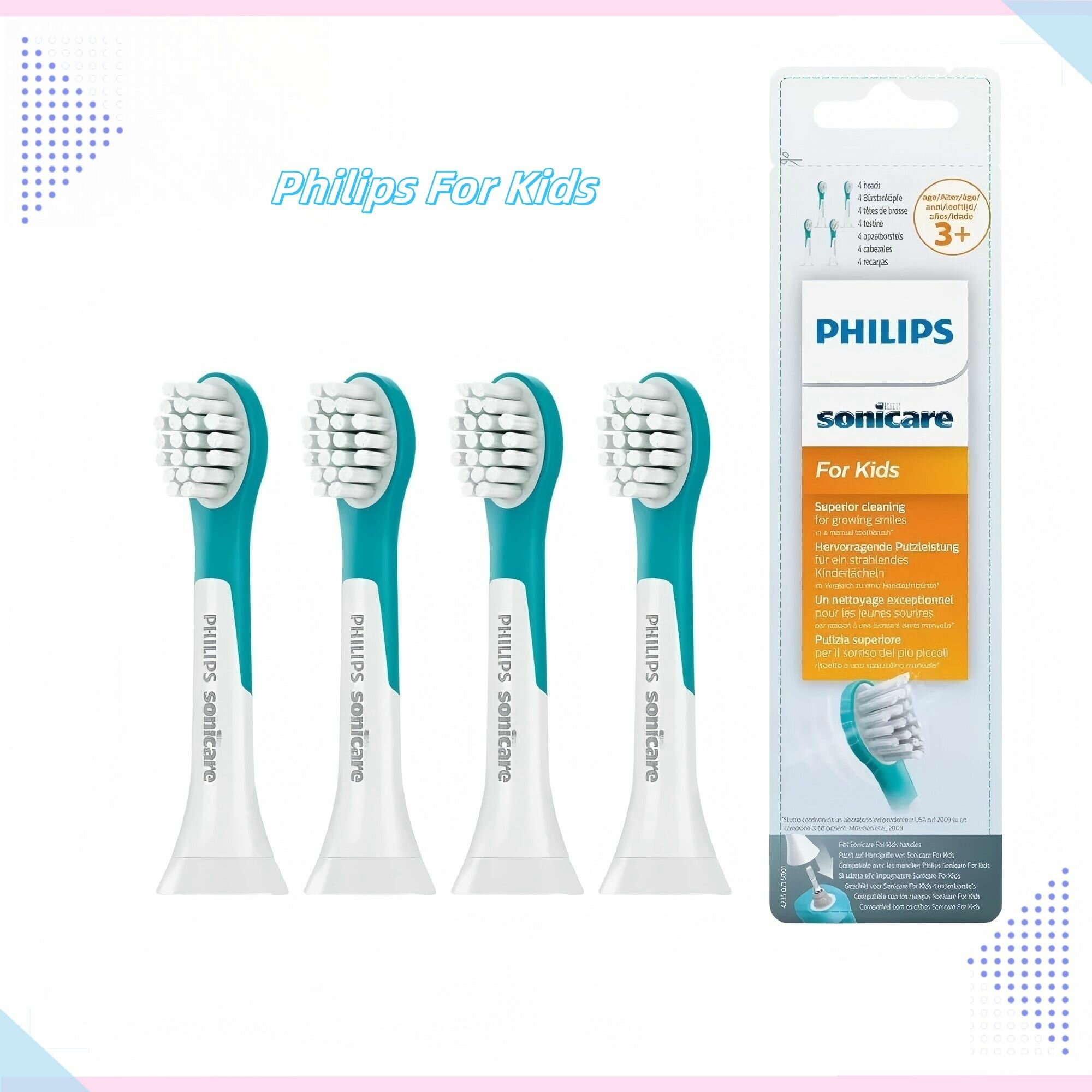Philips For Kids Насадка для электрической зубной щетки Насадки для детей от 3+лет