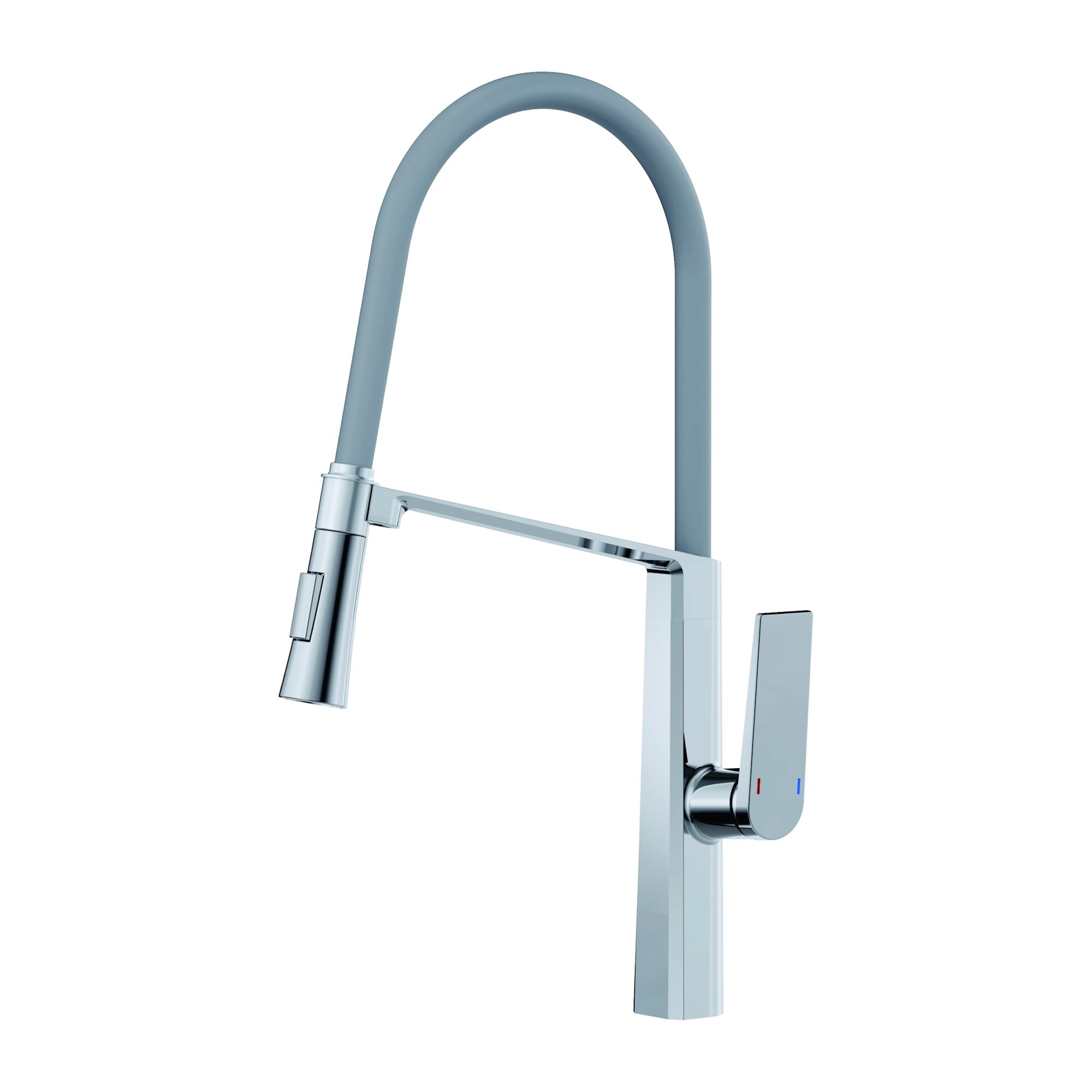 Смеситель для кухни Haiba HB73827 с гибким изливом, с выдвижным 2-х режимным аэратором, хром