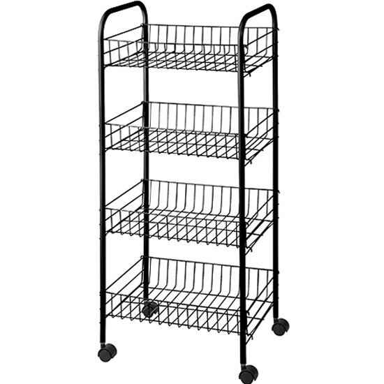 Полка-этажерка Harmonia 4 уровня, 41х30,4х85 см, черный (0219-H)