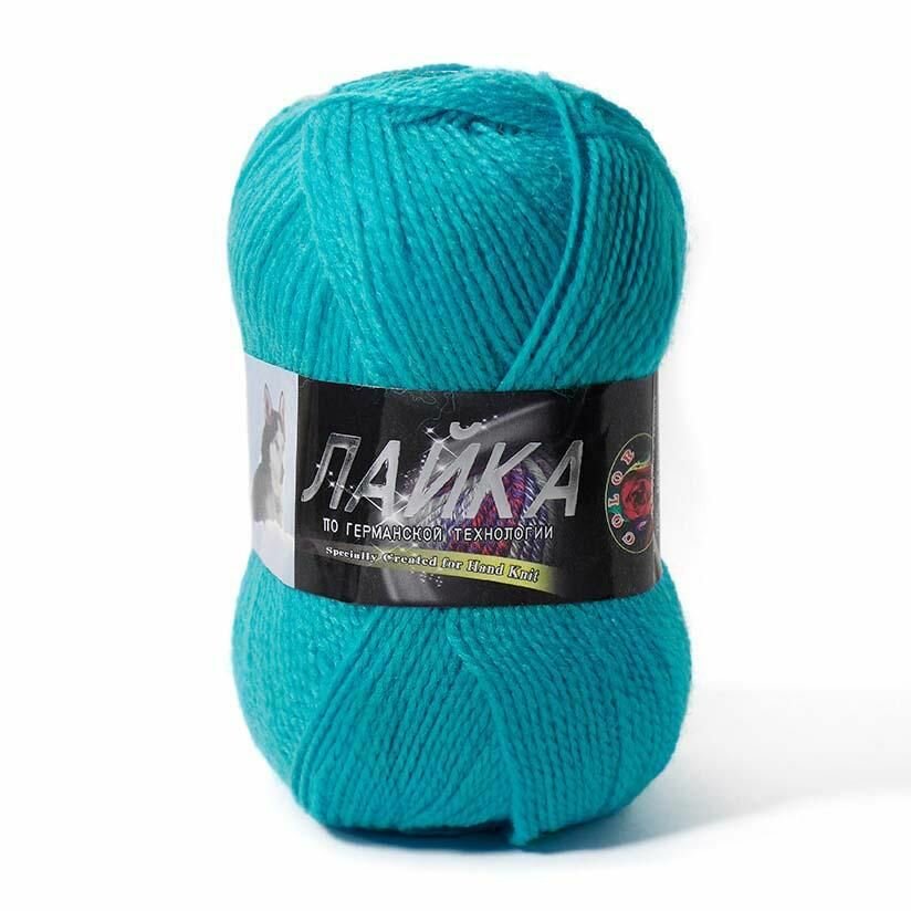 Пряжа Color City Лайка 318 бирюза (100г/300м, упаковка 5 мотков)