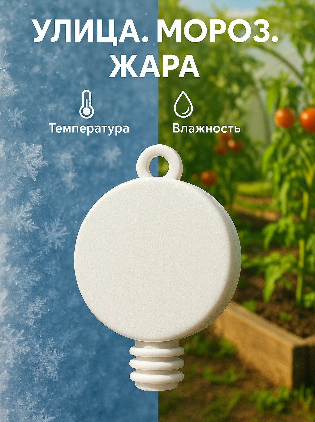 Уличный датчик температуры и влажности POK005L с защитой от влаги Работает от батареи несколько лет