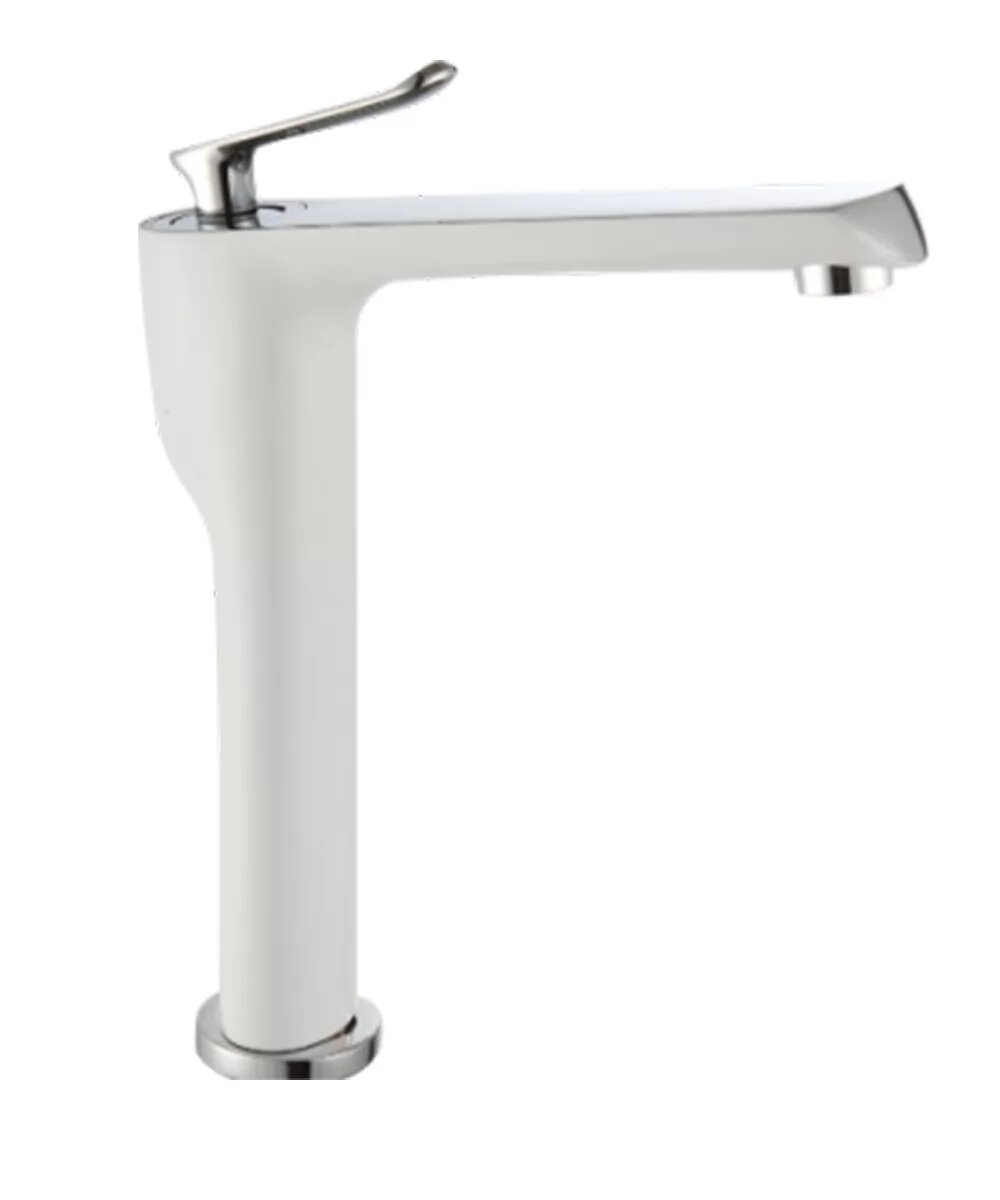 Смеситель для раковины GANZER GZ20012-F белый, высокий, с аэратором, гибкой подводкой