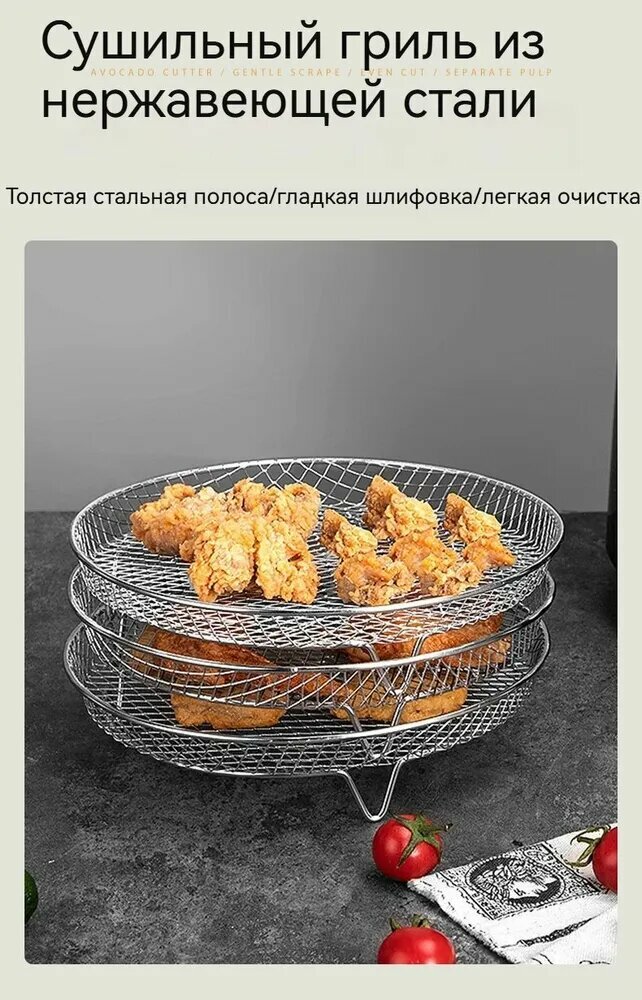 Противень для выпечки на открытом воздухе, комплект из 3 предметов, круглый, нержавеющая сталь, 20 см х 20 см х 2,5 см