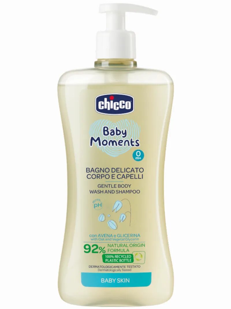 Чикко BABY MOMENTS пена для тела и волос нежная 500мл