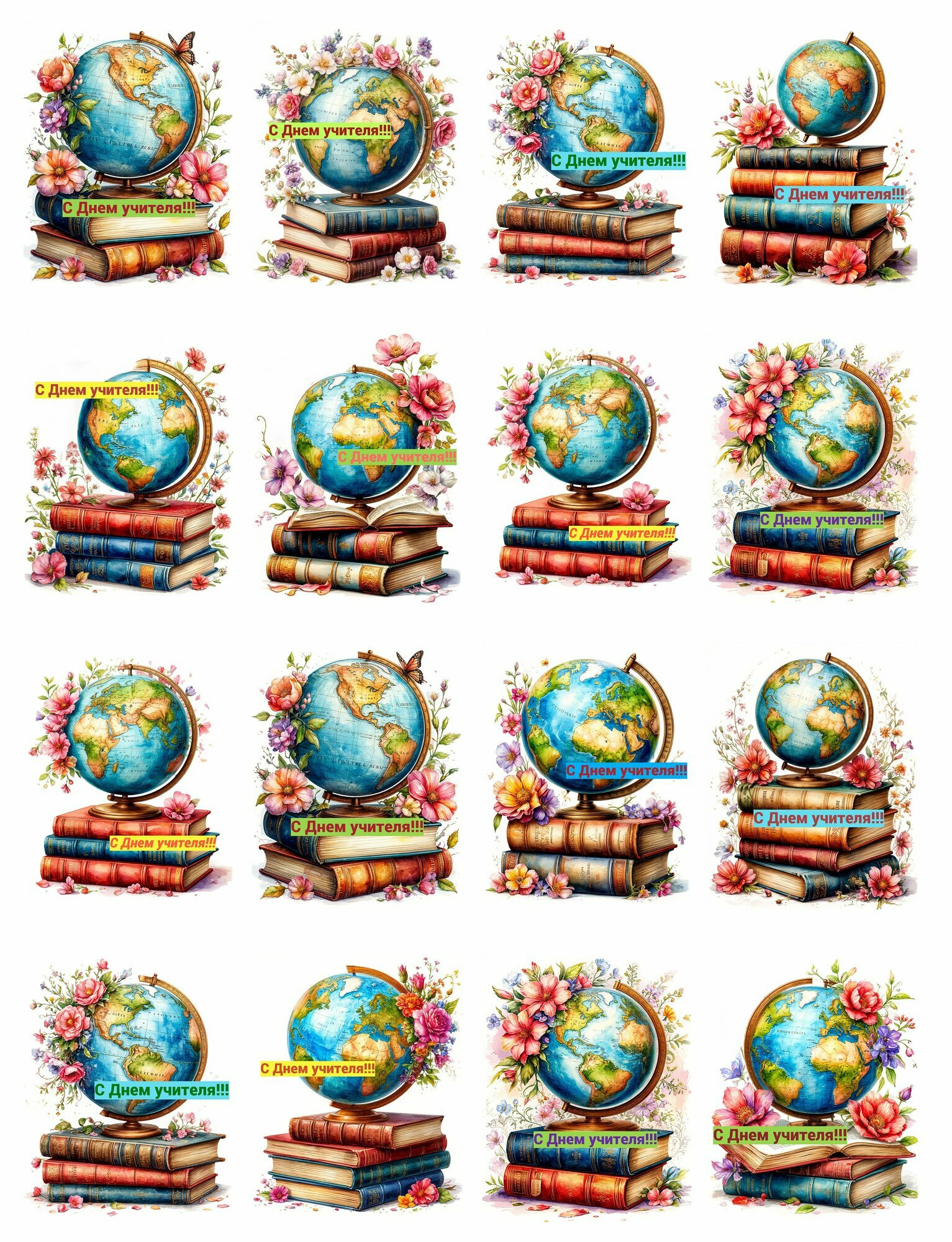 Водорастворимая картинка для мыла А4 "С Днем учителя"