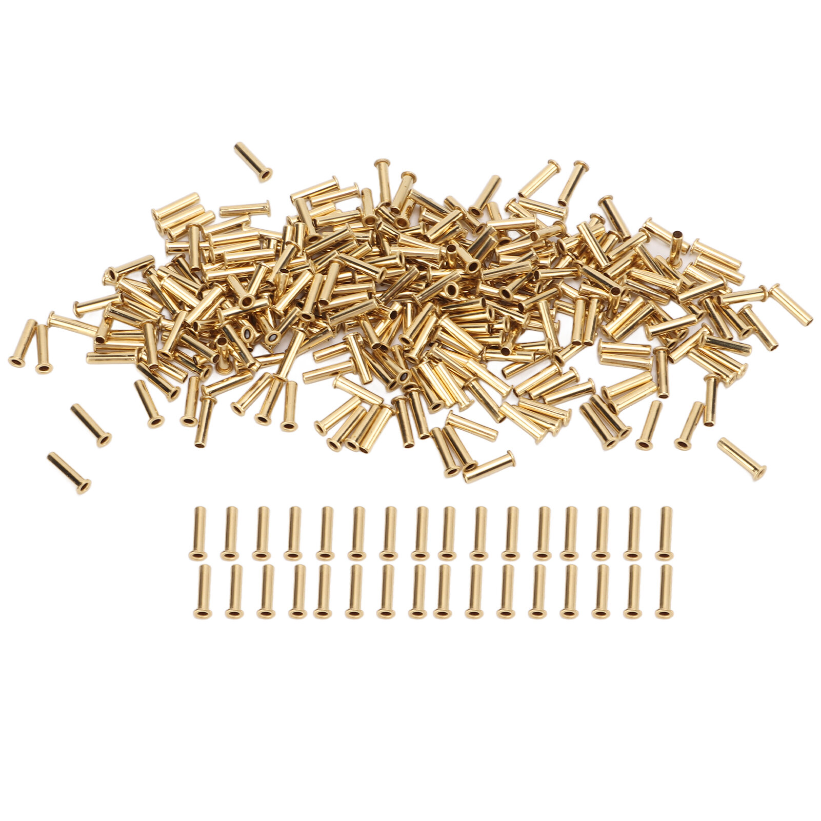 500 шт. полых латунных декоративных заклепок с сквозным отверстием, обладающих превосходной коррозионной стойкостью, медные застежки-пряжки с воздушным ушком, 2,5x11x3,8 мм