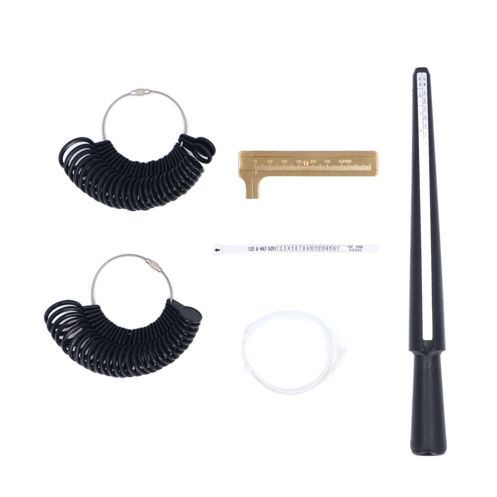 Набор для измерения колец, многоразовая оправка, латунный штангенциркуль, измерительный прибор для пальцев, ювелирные инструменты для измерения браслетов