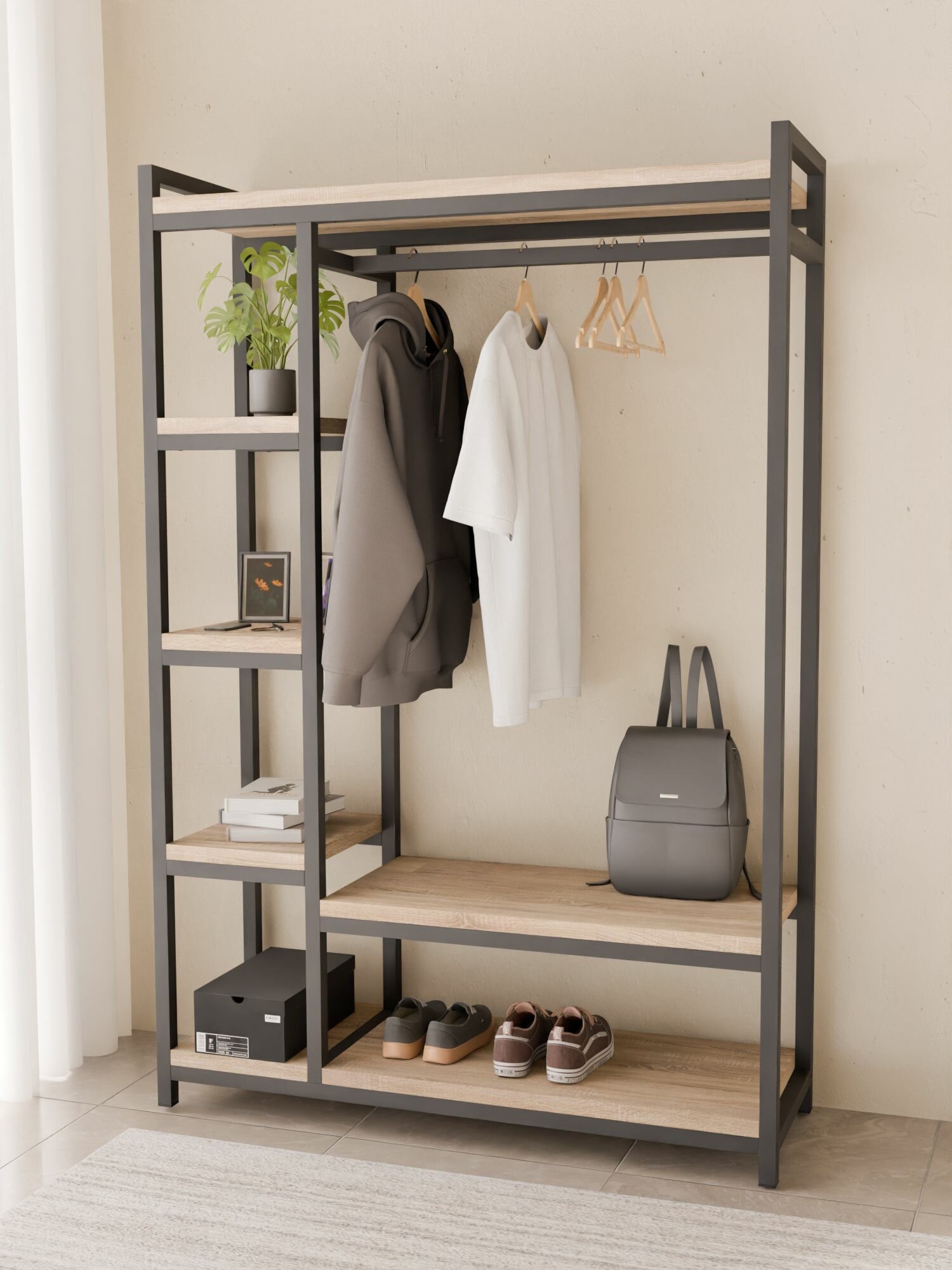 Прихожая-гардеробная Landloft "Бристоль" лофт, цвет дуб сонома