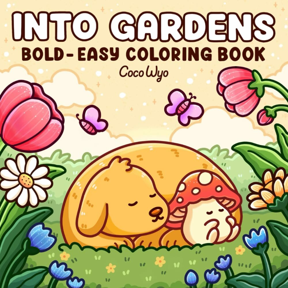 Книга для раскрашивания "Bold & Easy", растения, цветы, животные