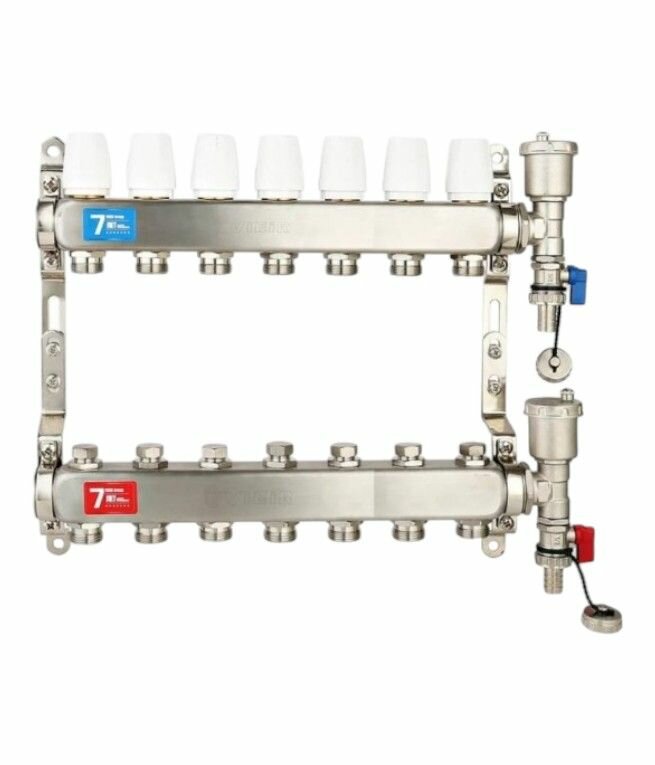 Коллекторная группа для отопления VIEIR без кранов 7 выхода