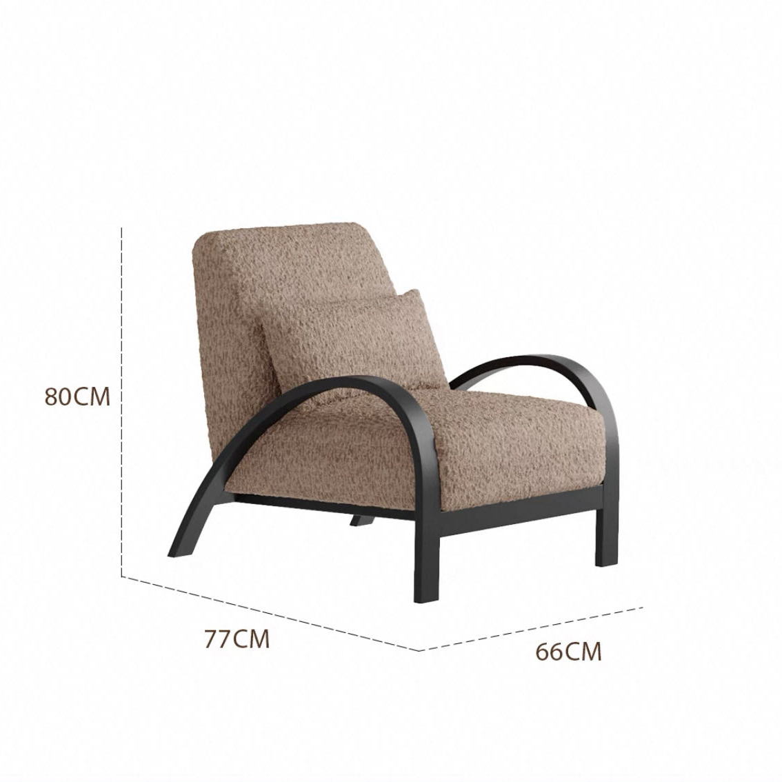 Интерьерное кресло на металлической основе Lamezan (черное основание / хаки ткань)