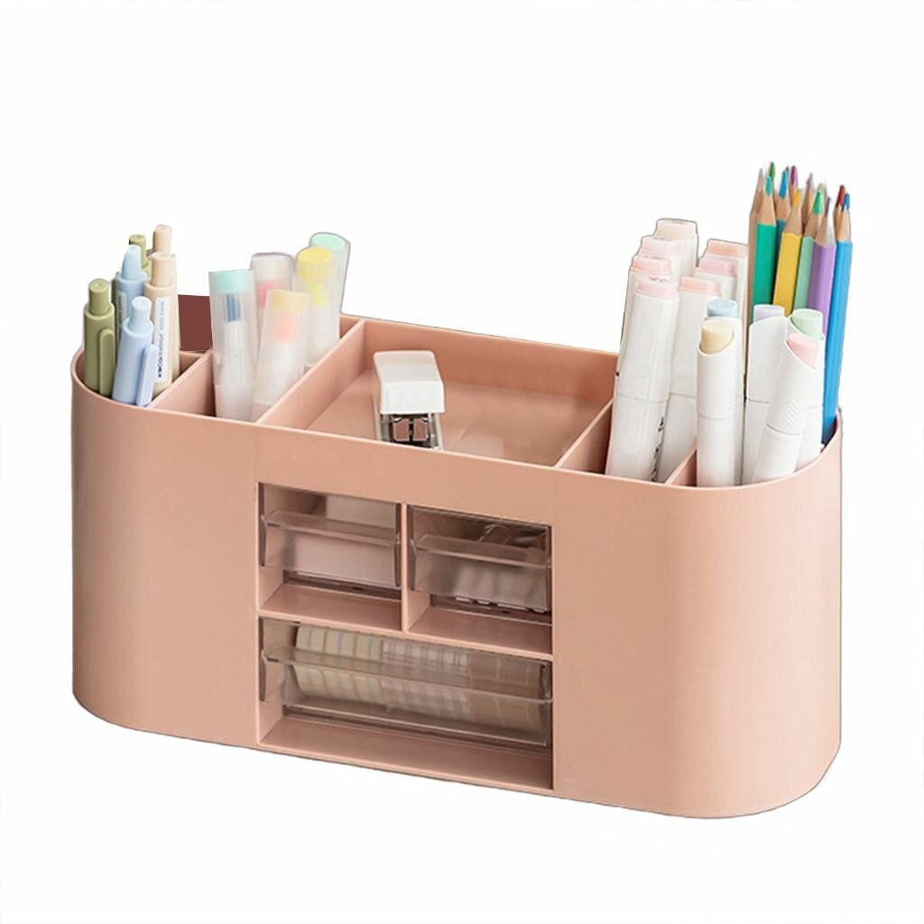Ручка, Многофункциональный контейнер для ручек на столе - розовый
