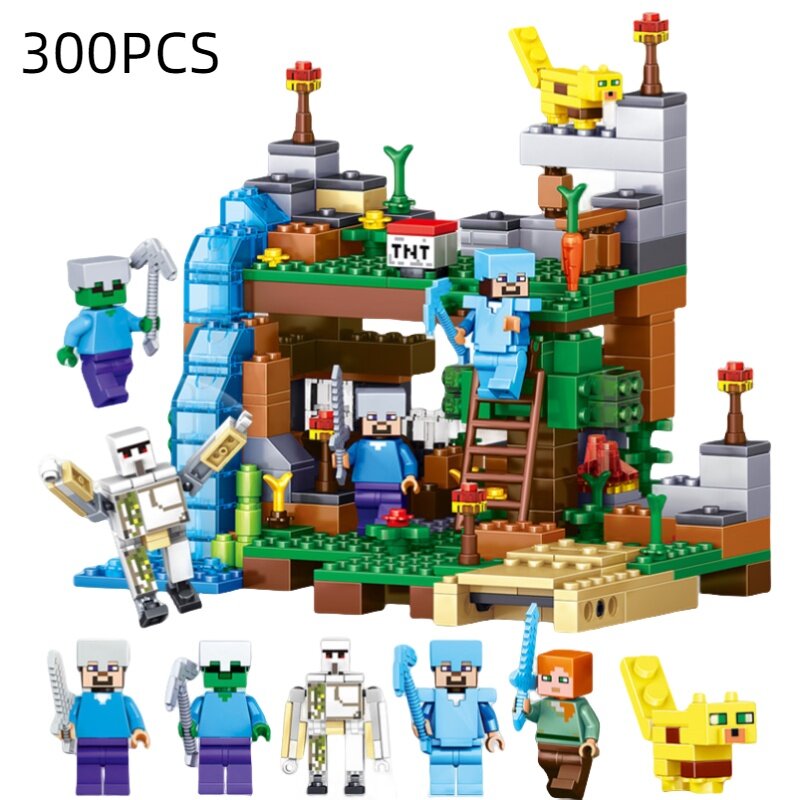 Инновационные строительные блоки "Теневой город Лавовая пещера" из прочного АБС пластика, 300 штук.