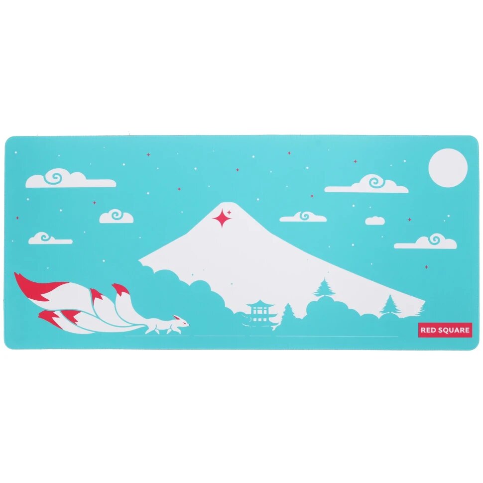Коврик Red Square Kitsune White (2XL), полиэстер, резина, бирюзовый