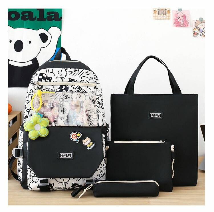 Рюкзак школьный для девочек комплект 4 в 1 с пеналом