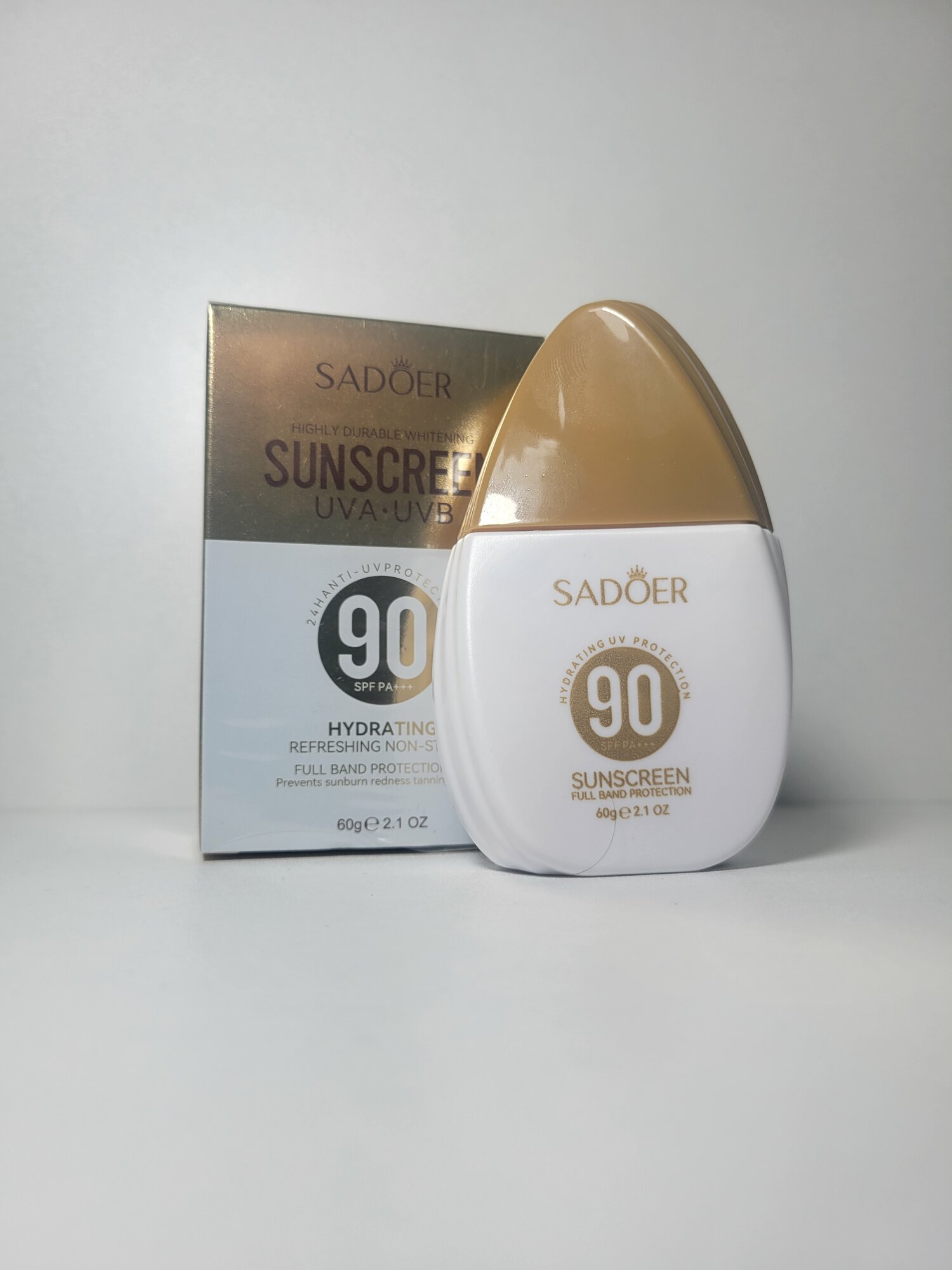 Солнцезащитный крем SADOER, SPF90+, водостойкий, для лица и тела, 60г