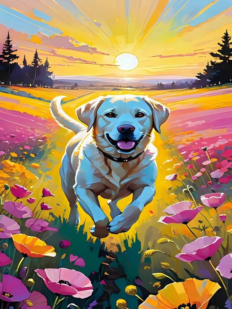 Алмазная картина "Милый щенок хаски" алмазная огранка 40х50 см,40X50CM, белый