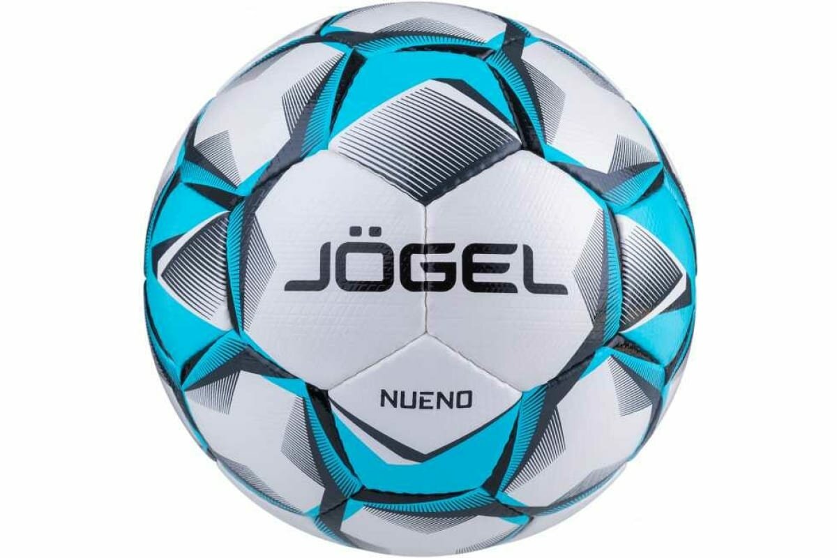 Мяч футбольный Jögel Nueno №5 белый/голубой/черный ручная сшивка