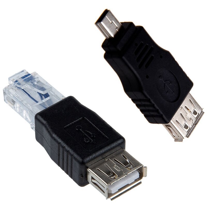 Шт. USB a Female to Mini USB B 5 Pin Male адаптер и 1 шт. USB a Female to Ethernet RJ45 Plug адаптер