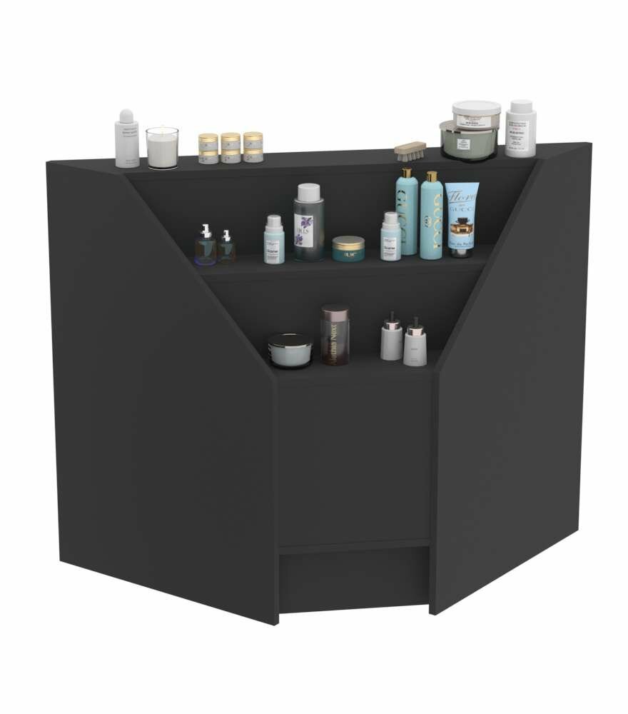 Прилавок-горка угловой №2Б с тремя ярусами (внутренний угол), Черный