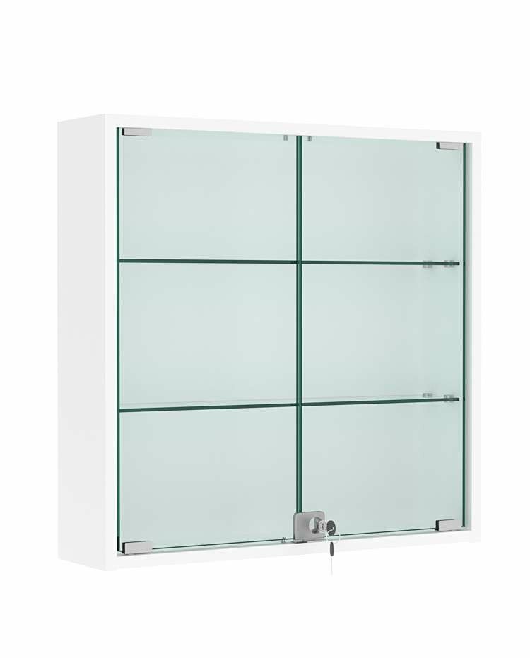 Витрина настенная №1-1А с прозрачными полками, Белый. Производитель товара - компания ТОБ.