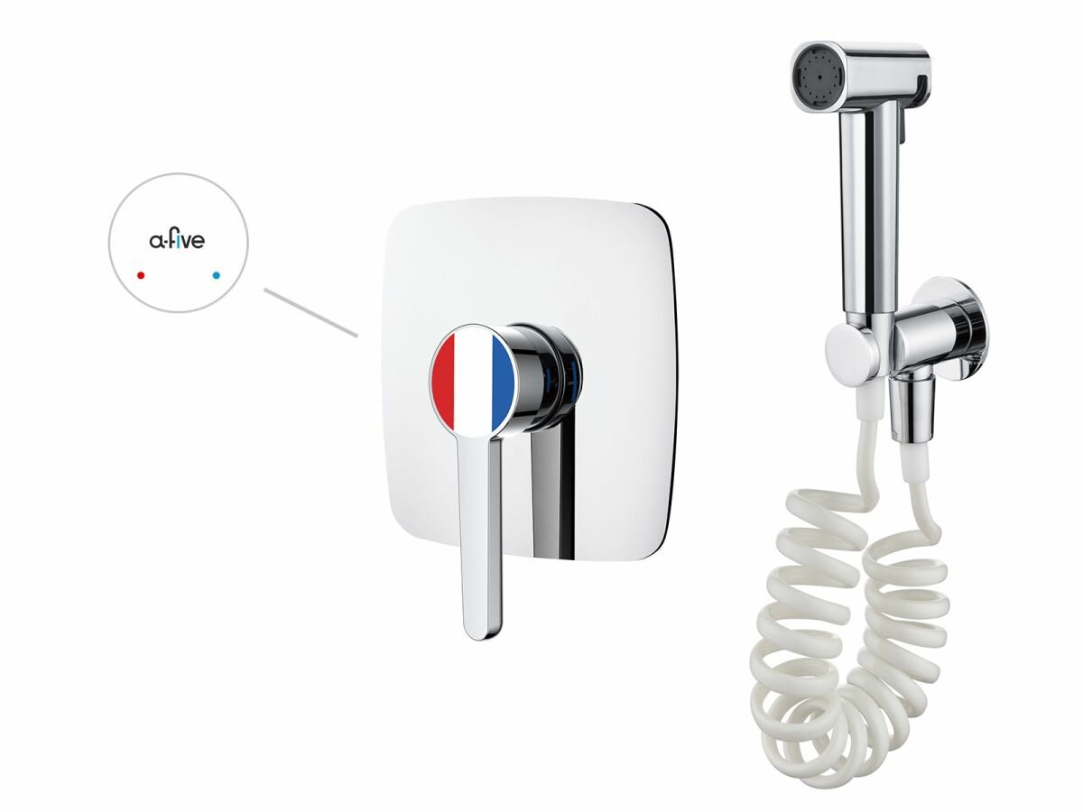 Смеситель для биде (Lt) D35, серия Lotus хром, a-five (Встраиваемый, Излива нет) (А5-0550)