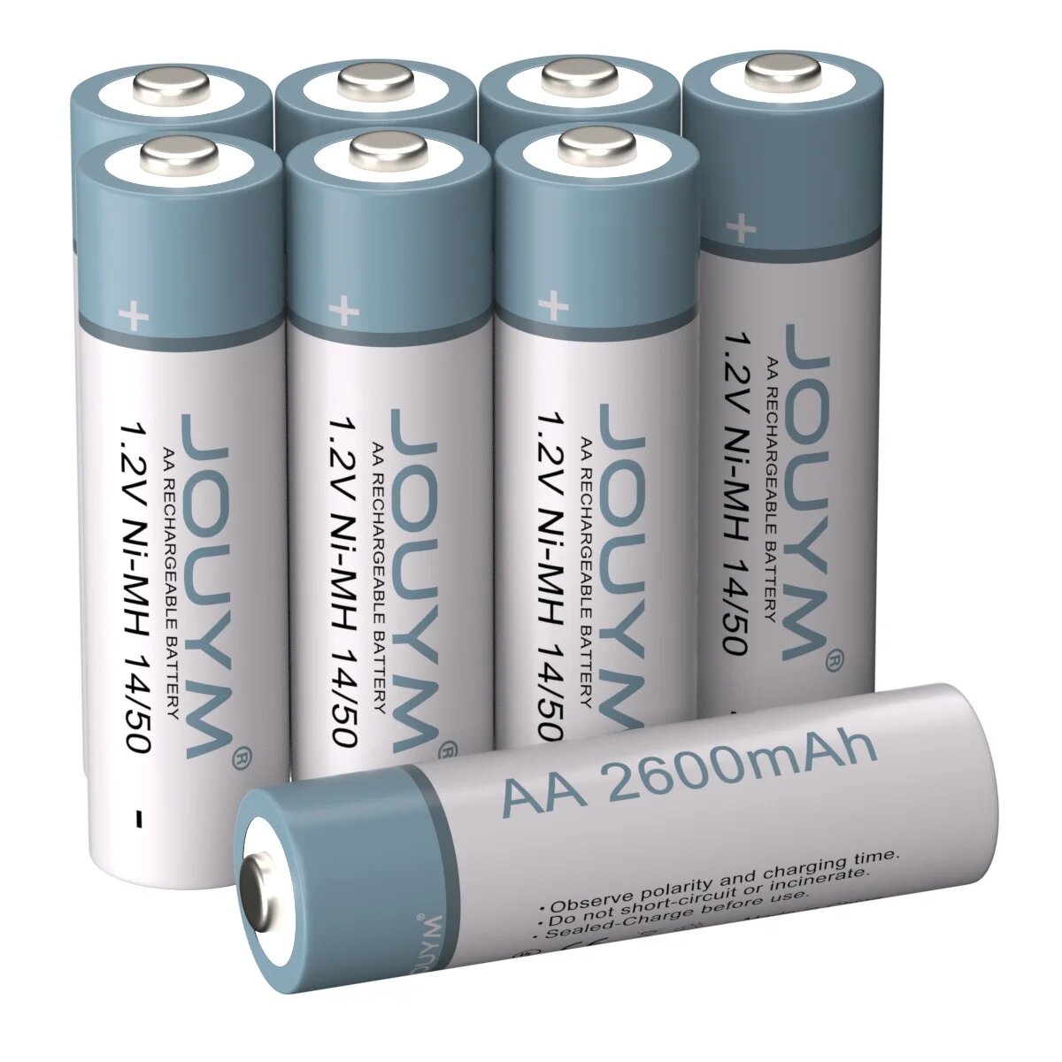 JOUYM Ni-MH перезаряжаемые батарейки AA 2600 мАч 8