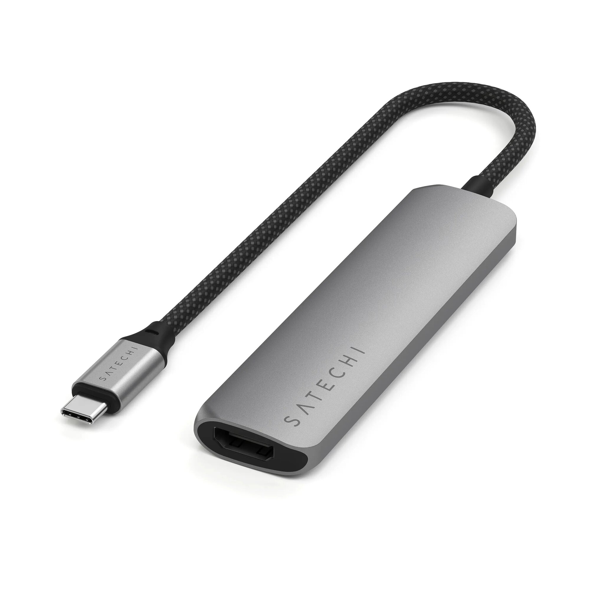 USB-C Хаб Satechi 4-in-1 USB-C Slim Multiport Adapter 4K темно-серый (ST-P4SM)