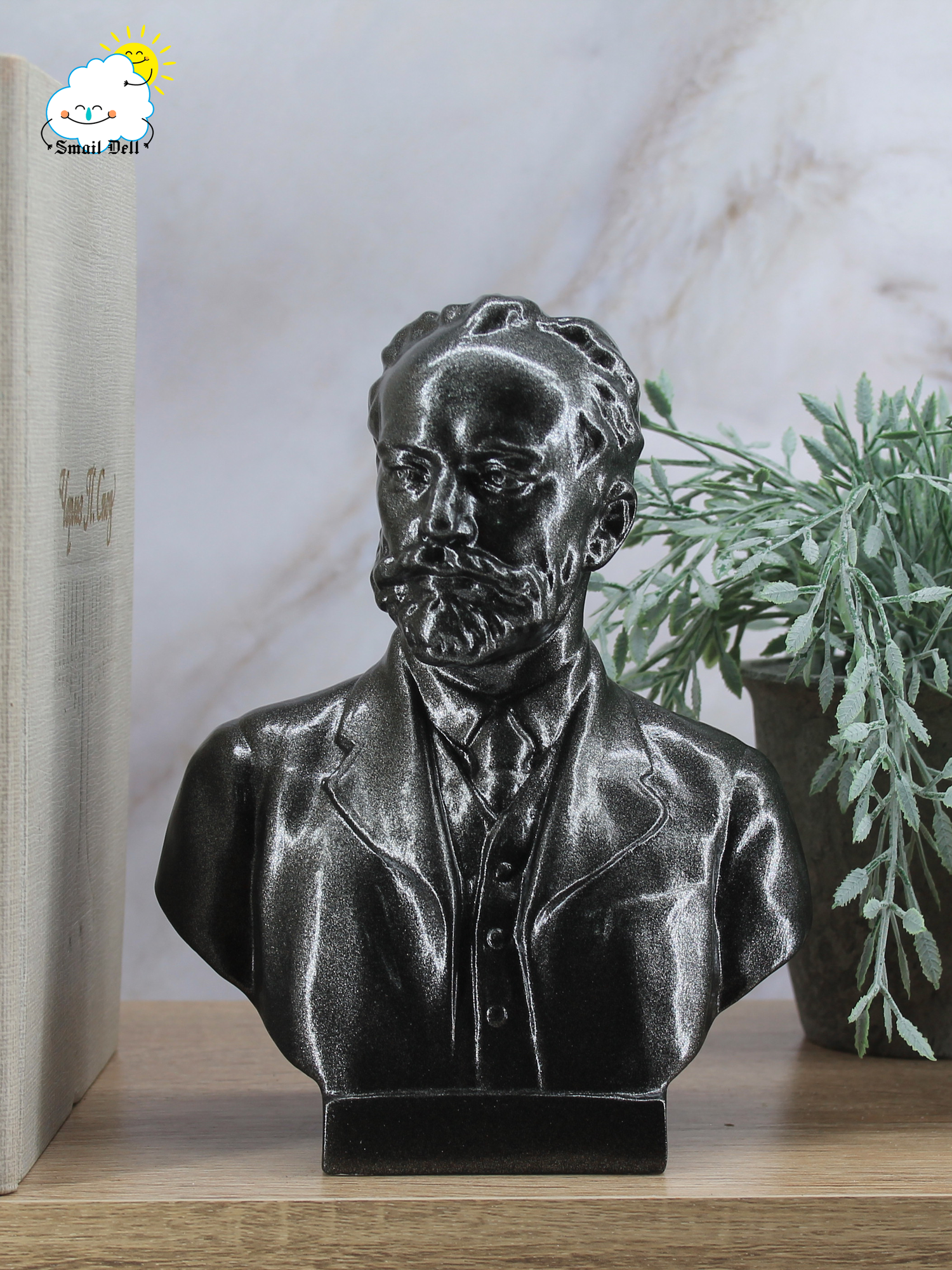 Статуэтка бюст П. И. Чайковский , 17 см , гипс , цвет серый металлик