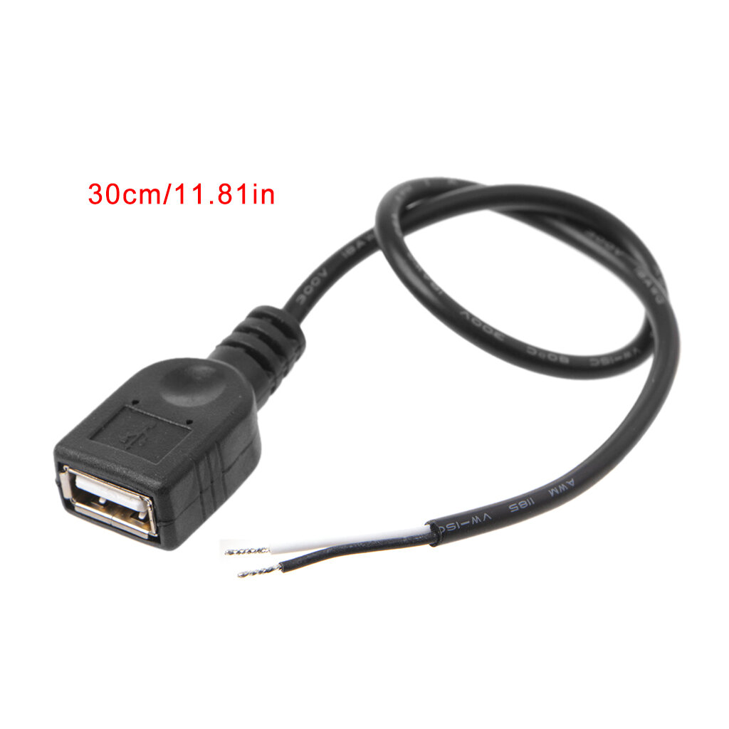 1Шт Высококачественный USB 2.0 Женский Разъем 2-Контактный 2-Проводный Кабель Для Зарядки Питания Разъем Шнура DIY 30 см