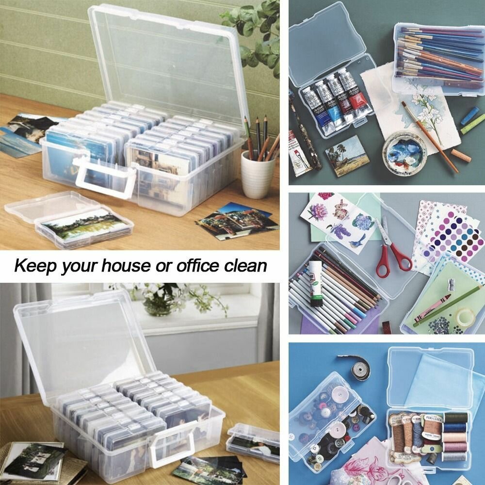 Фото пластиковая коробка для хранения с 16 маленькими коробочками, прозрачная