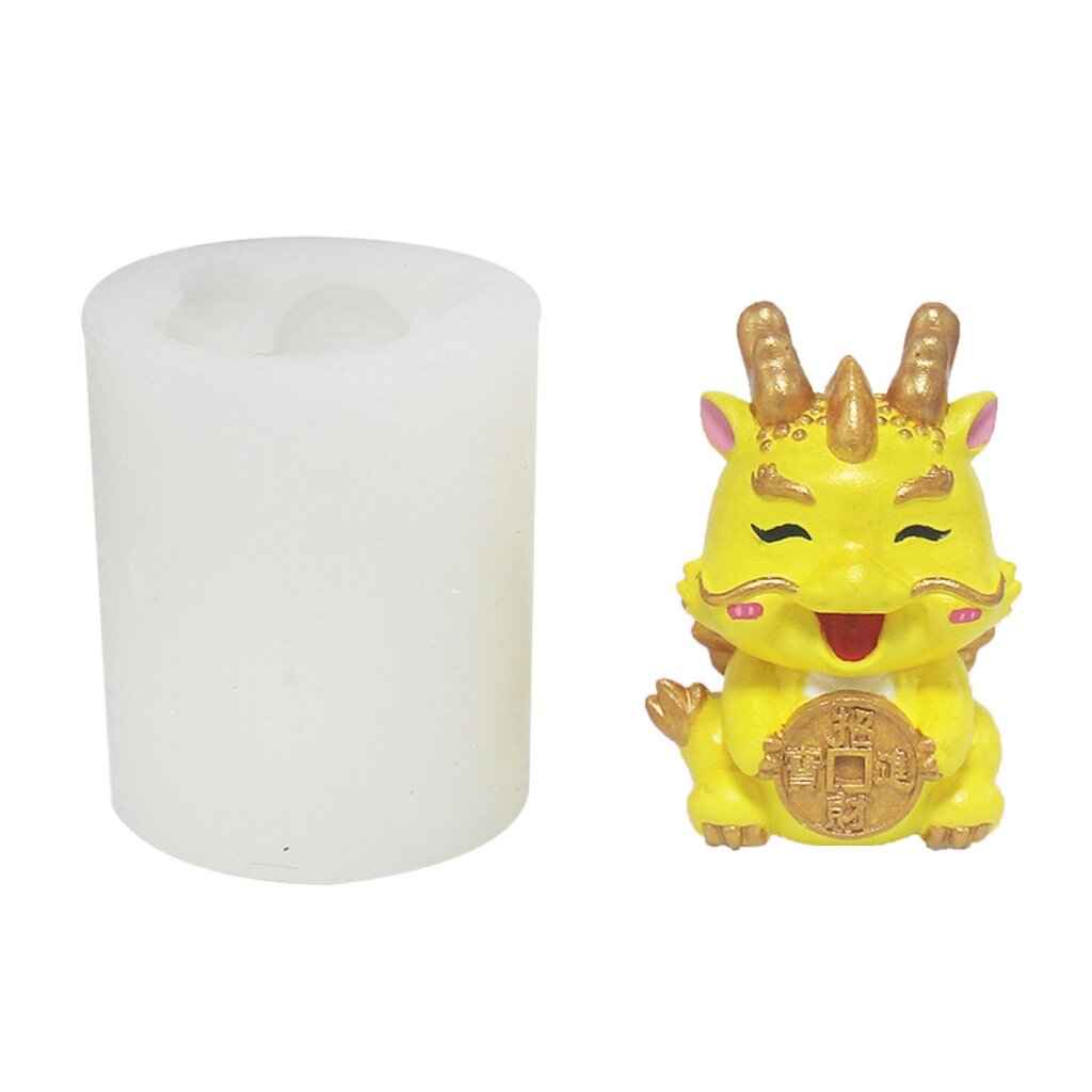 Силиконовая форма Year of the Dragon-Медная Монета Lucky Jinbao Dragon