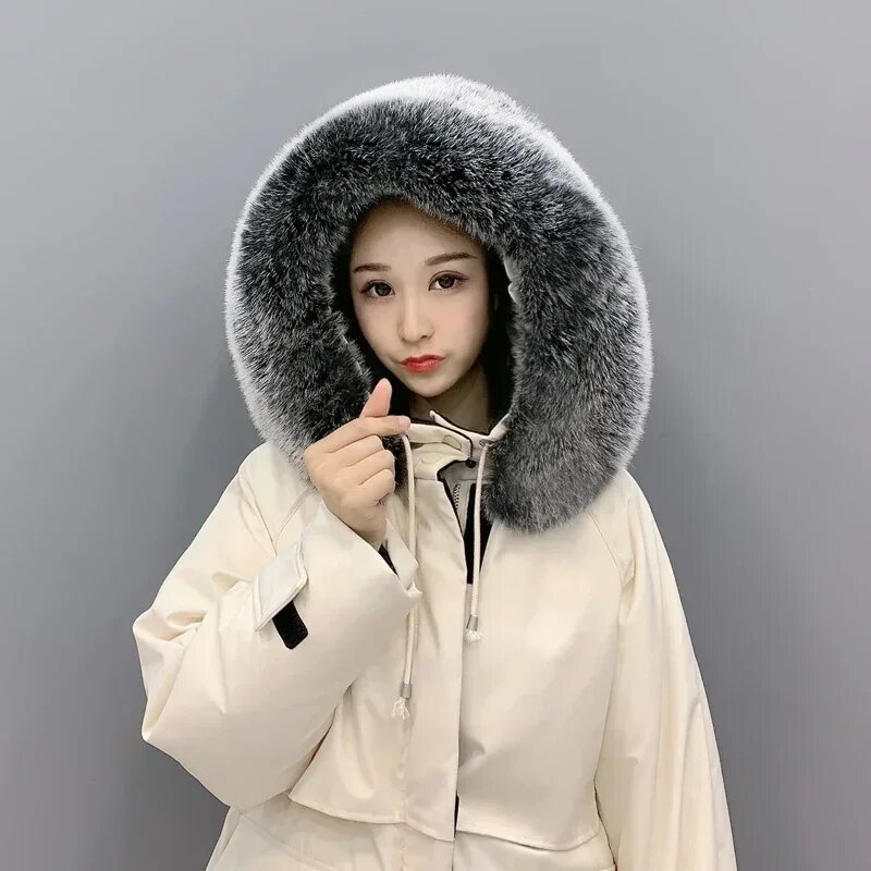 Qearlstar фальшивый мех воротник супер роскошный зимний шарф мальчики девушки женщины мужчины детские куртки капюшон воротник шаль обгортки 60 90 см ZKG39,200,18, искусственный мех, полиэстер,