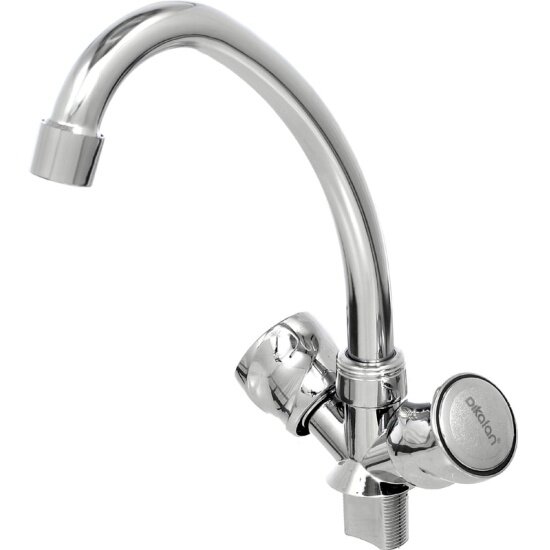 Смеситель для кухни Dikalan эконом двухвентильный гайка, керамическая кран-букса 1/2" 67-0-700