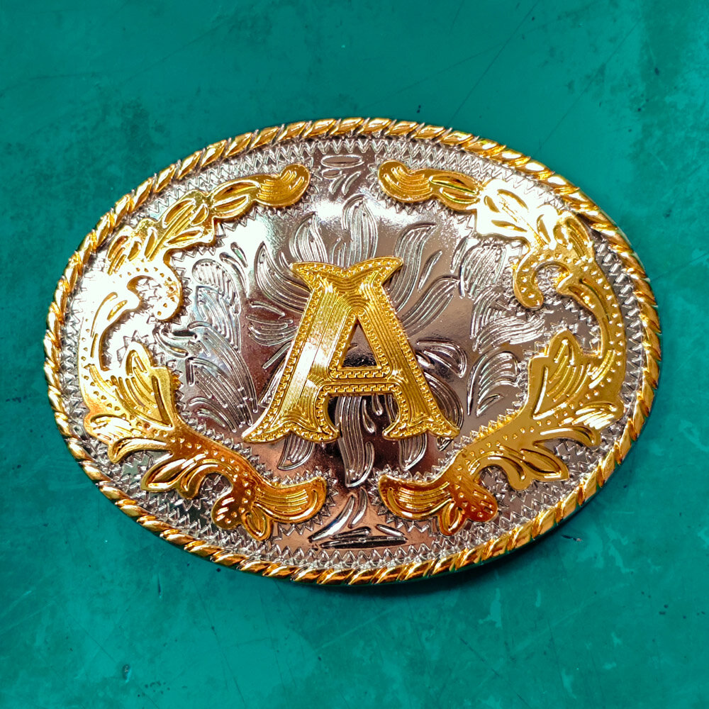 Мужская пряжка для ремня 40мм с золотая буква "А" бляха на ремень именная