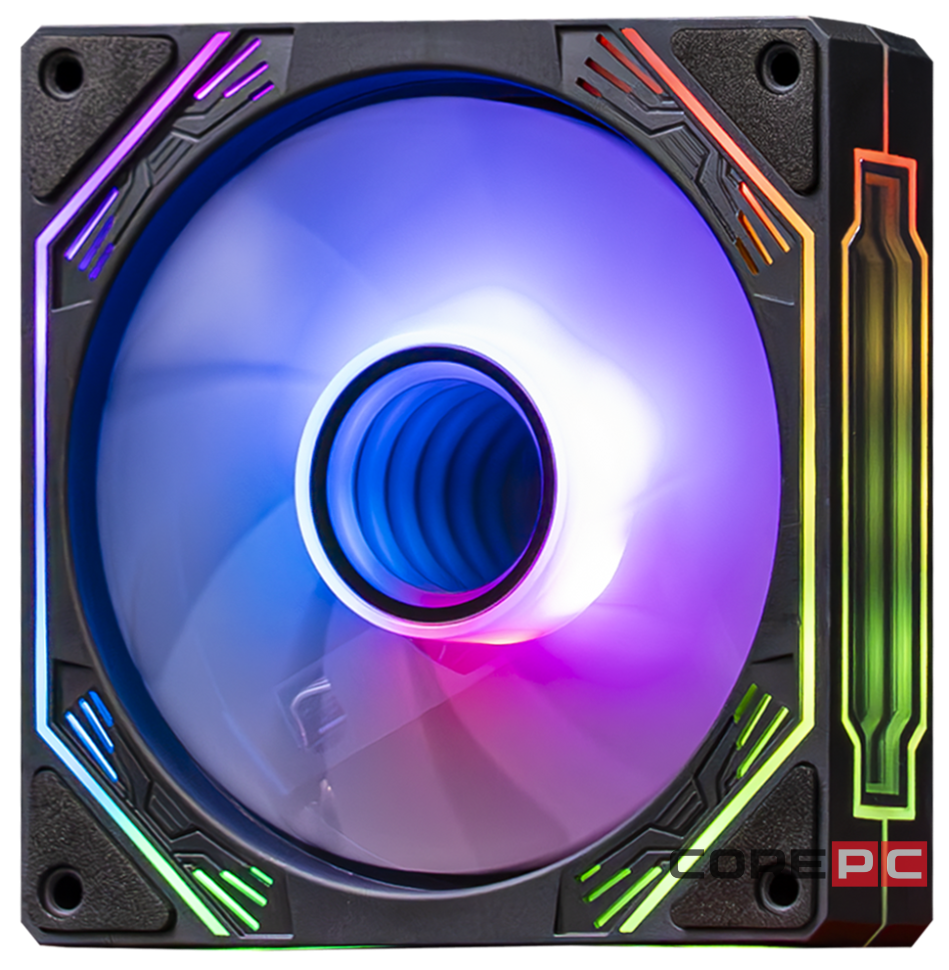 Вентилятор для корпуса Helly 4-PRO 120 мм Mirror ARGB Black, безопасное охлаждение