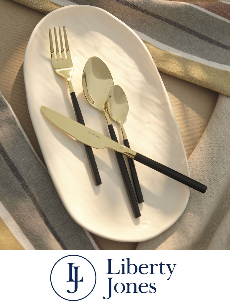 Набор столовых приборов Liberty Jones Duality 16 предметов на 4 персоны, золото