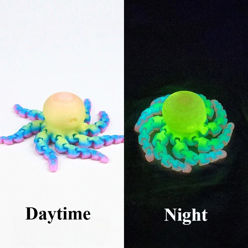 MOONBIFFY 3D Фигурка осьминога luminous
