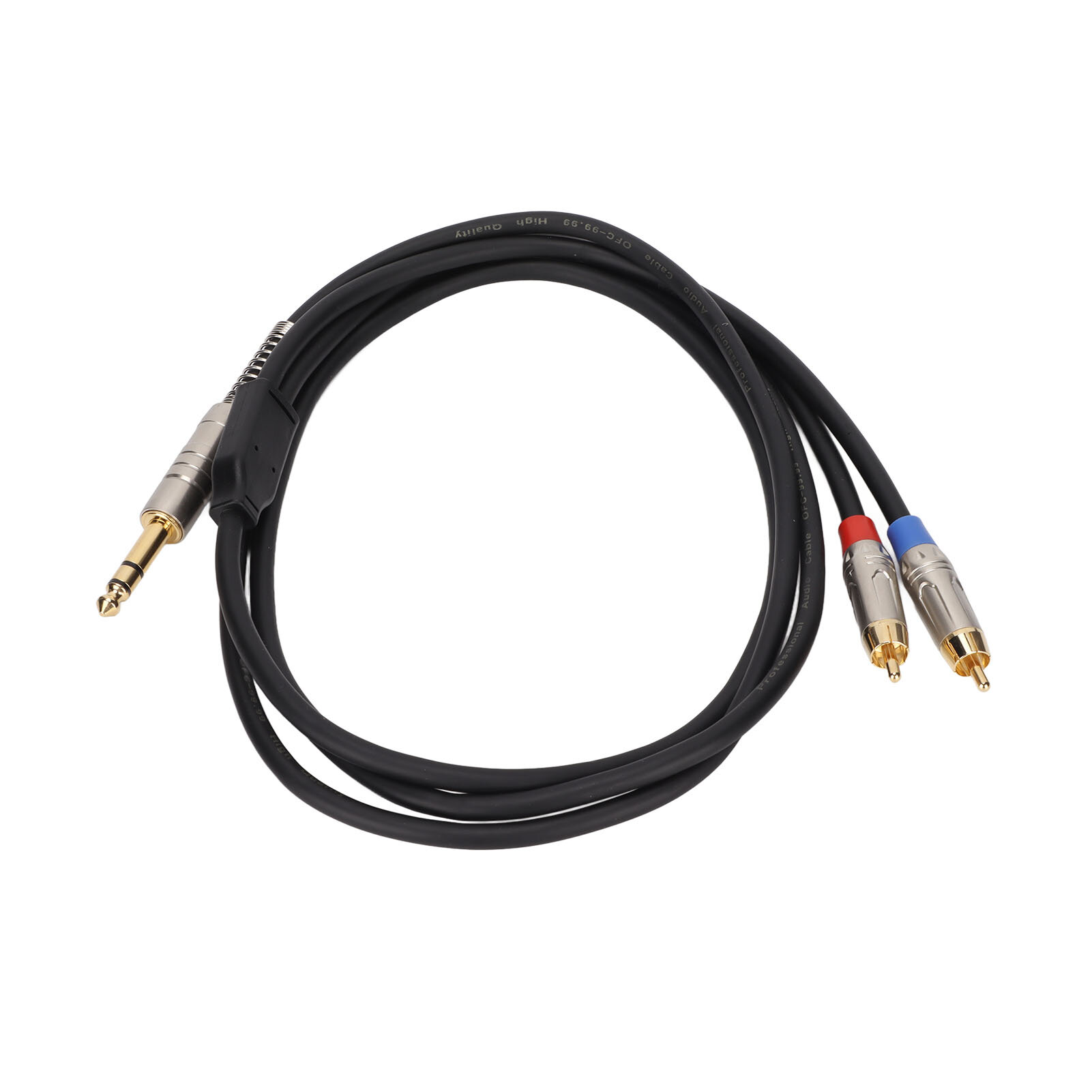 Кабель 6,35 мм 1/4 дюйма TRS папа - двойной RCA папа 5,9-футовый аудиоразветвитель для микрофонного кабеля для стереовыхода и преобразования сигнала