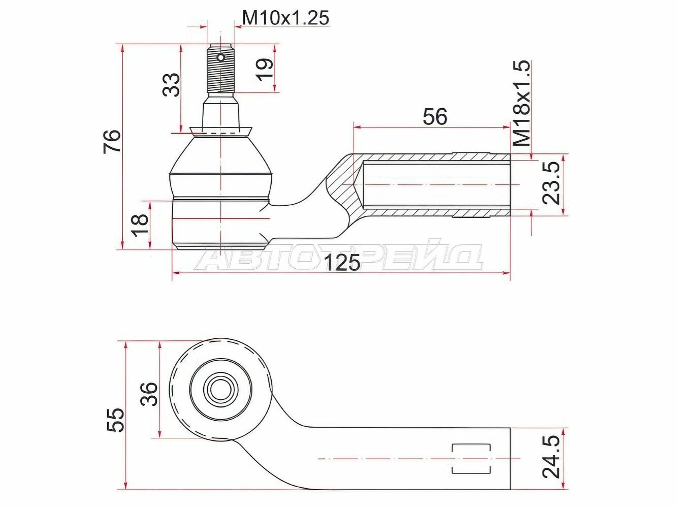 Наконечник рулевой правый для Мазда 3, 5, Премаси арт STBP4L32280 SAT