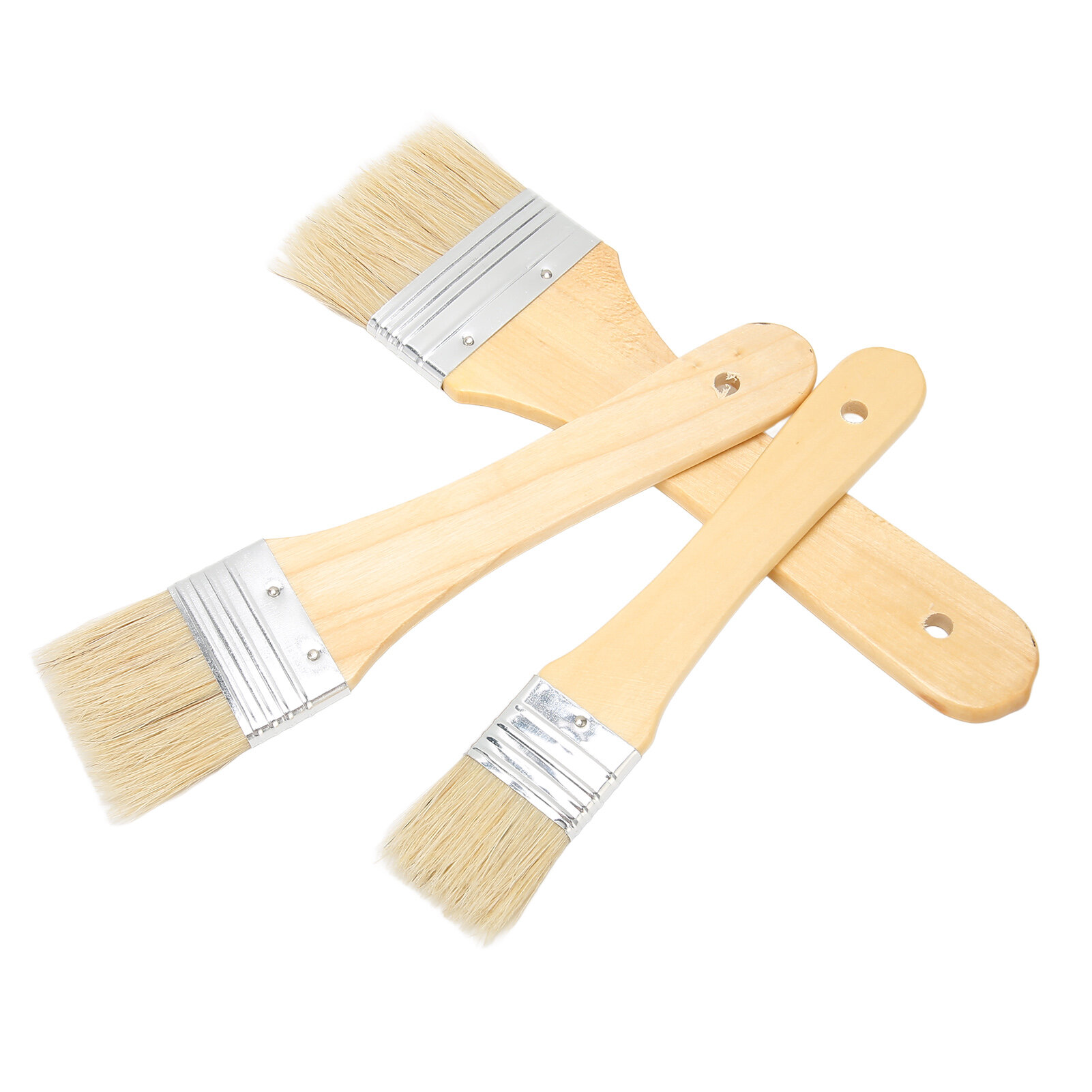 3 шт. деревянная кисть для пятен, надежная щетина, деревянная ручка, алюминиевый наконечник, кисти для настенной краски для пола, мебели, двери