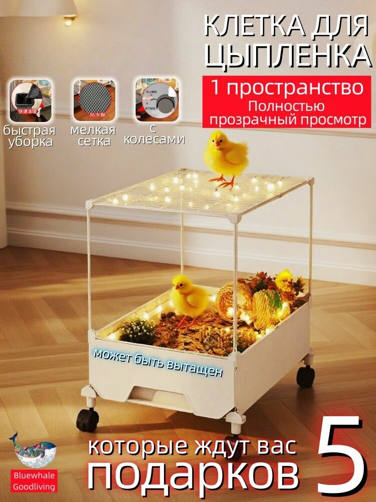 Клетка для цыплят. Прозрачная смотровая площадка. Подходит для цыплят и других домашних грызунов.35х45 х 60см. Включает в себя бесплатный подарочный набор. Подарок для друга.