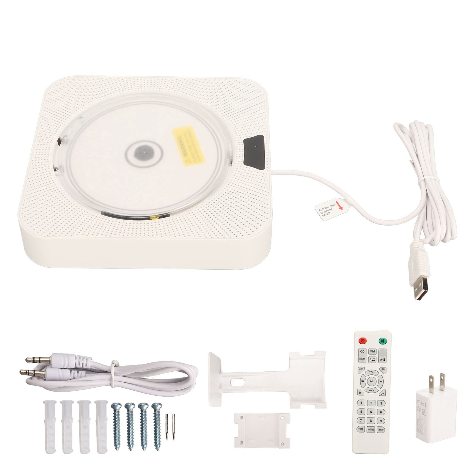 Bluetooth Wall CD Player в режиме реального времени Многофункциональный порт -портальный портативный CD Music Player с удаленным управлением 100–240 В плагин США