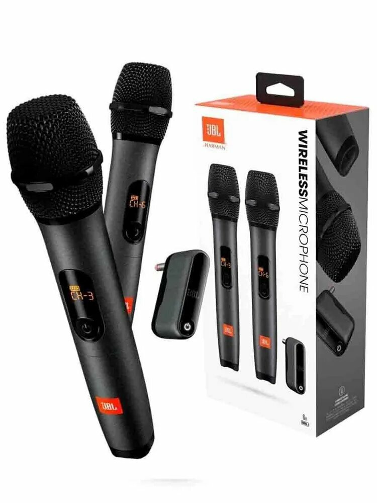 Микрофон универсальный, для караоке, беспроводной, с адаптером, черный