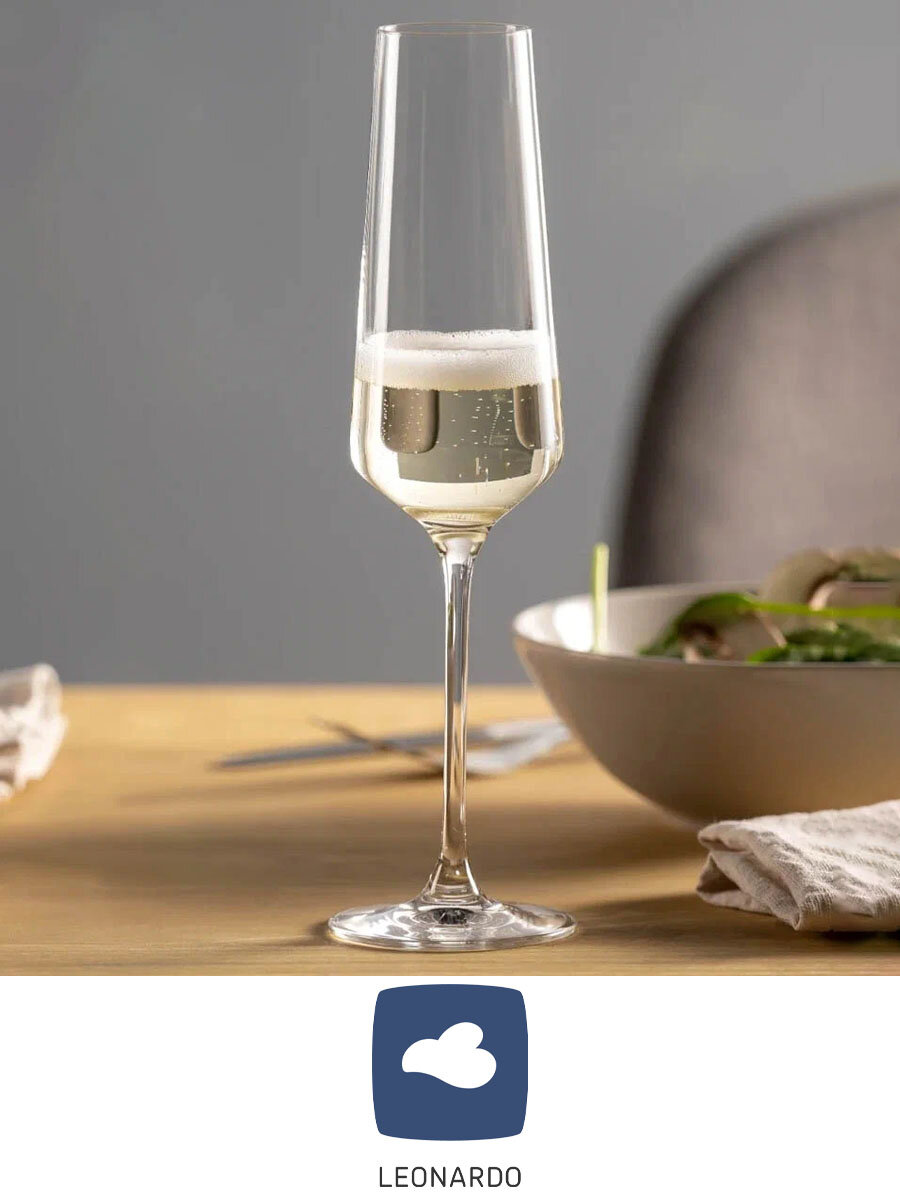 Бокал для шампанского Leonardo Puccini 280 мл, 26х7.2 см, хрустальное стеко, 1 шт.