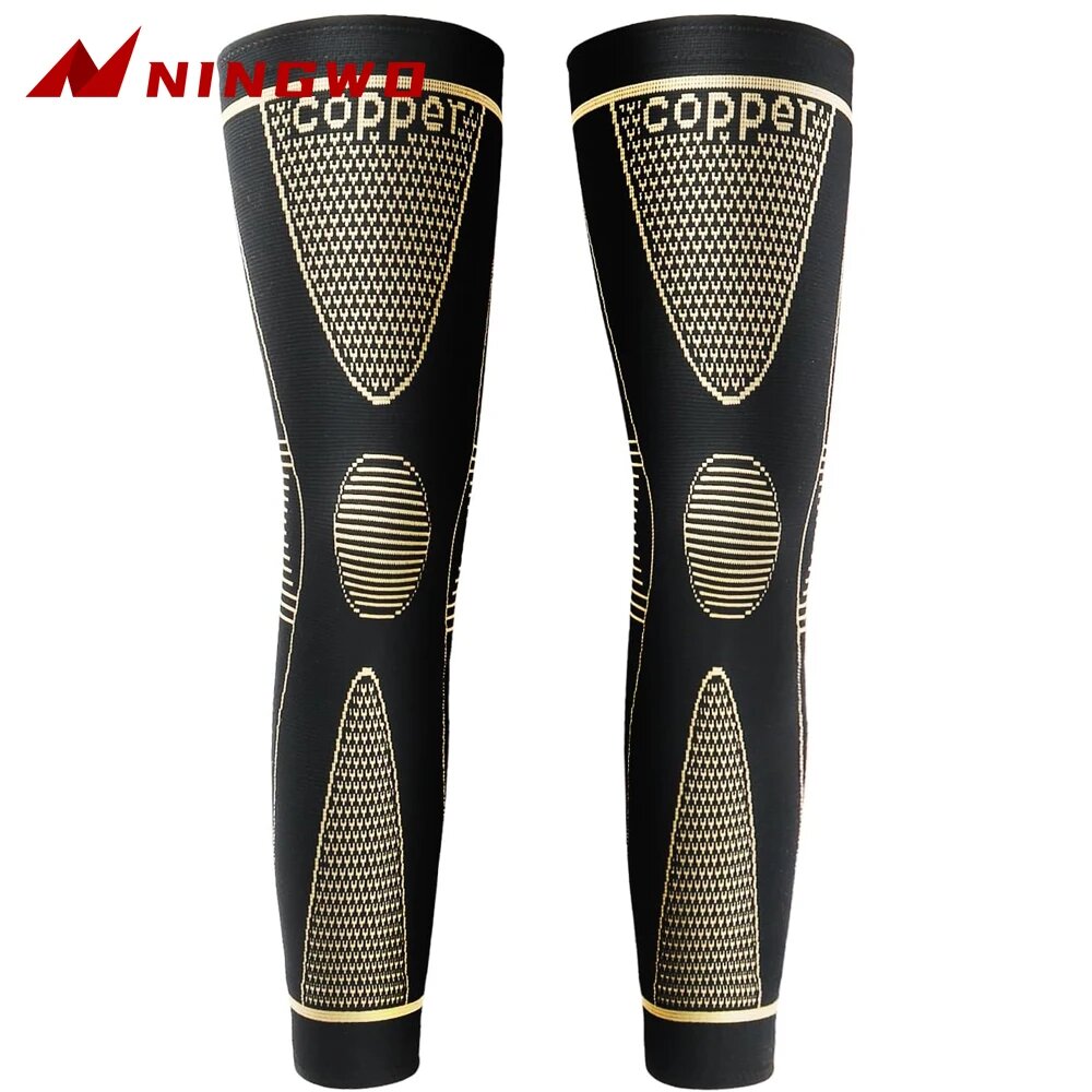 Медные длинные компрессионные наколенники, наколенники для мужчин и женщин, компрессионные наколенники, поддержка колена М, 1Pair