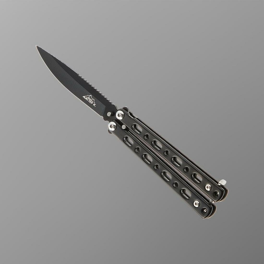 Нож-бабочка Мастер К "Вихрь", складной, сталь 3Cr13, 68 мм, 1,3 мм, черный